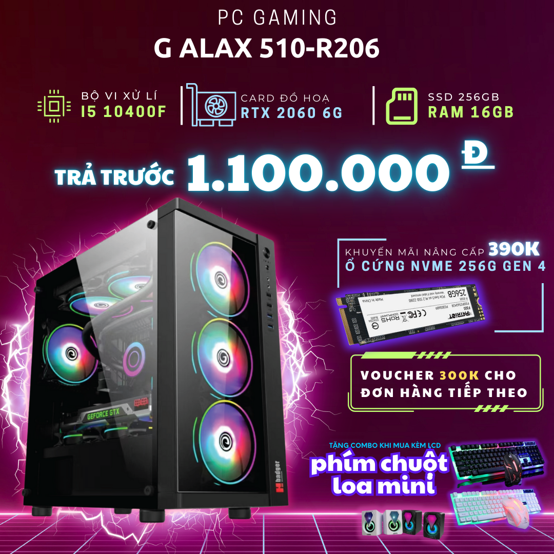PC GAMING 365 i5 10400F | Ram 16G| SSD 256G | VGA RTX 2060 - Giá Tốt ...