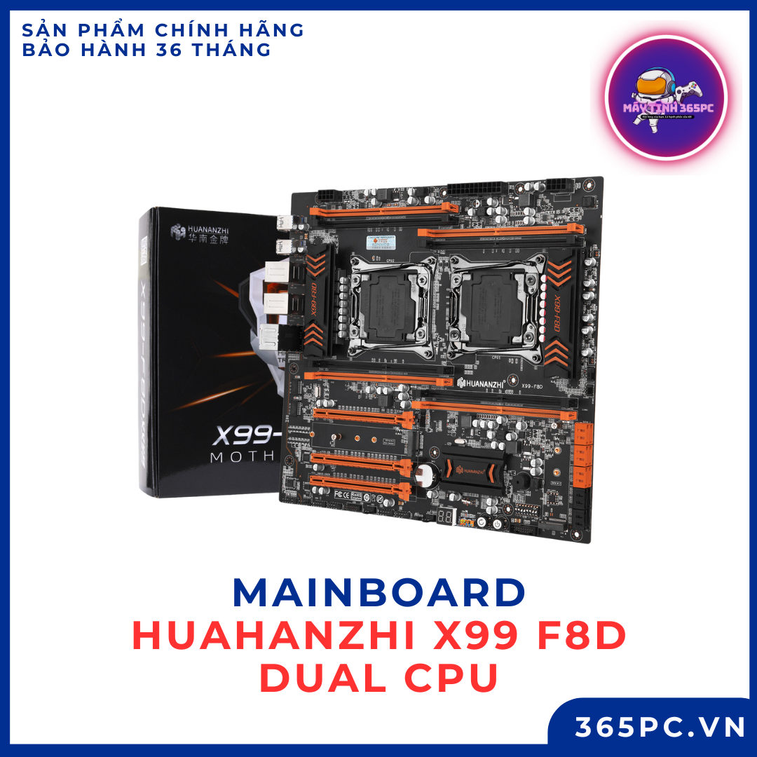 Mainboard HUANANZHI X99-F8D, bo mạch chủ dual CPU, main hỗ trợ Xeon